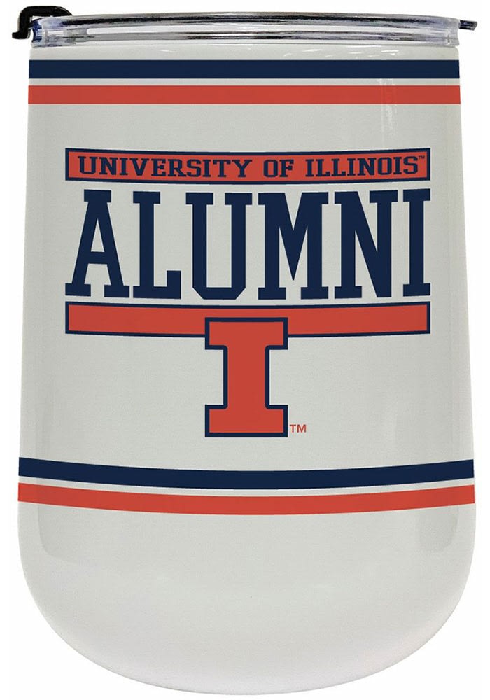 Illinois Fighting Illini WHITE 18oz Alumni Stainless Steel Stemless ...