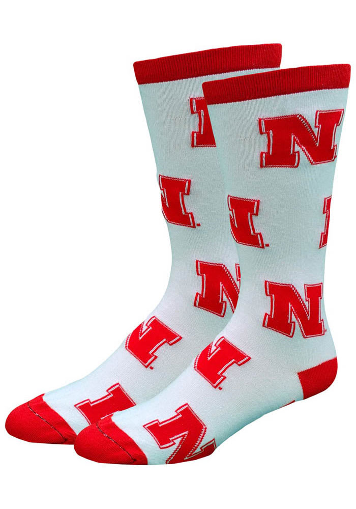 Red Allover Design Nebraska Cornhuskers Mens Dress Socks - 2860119
