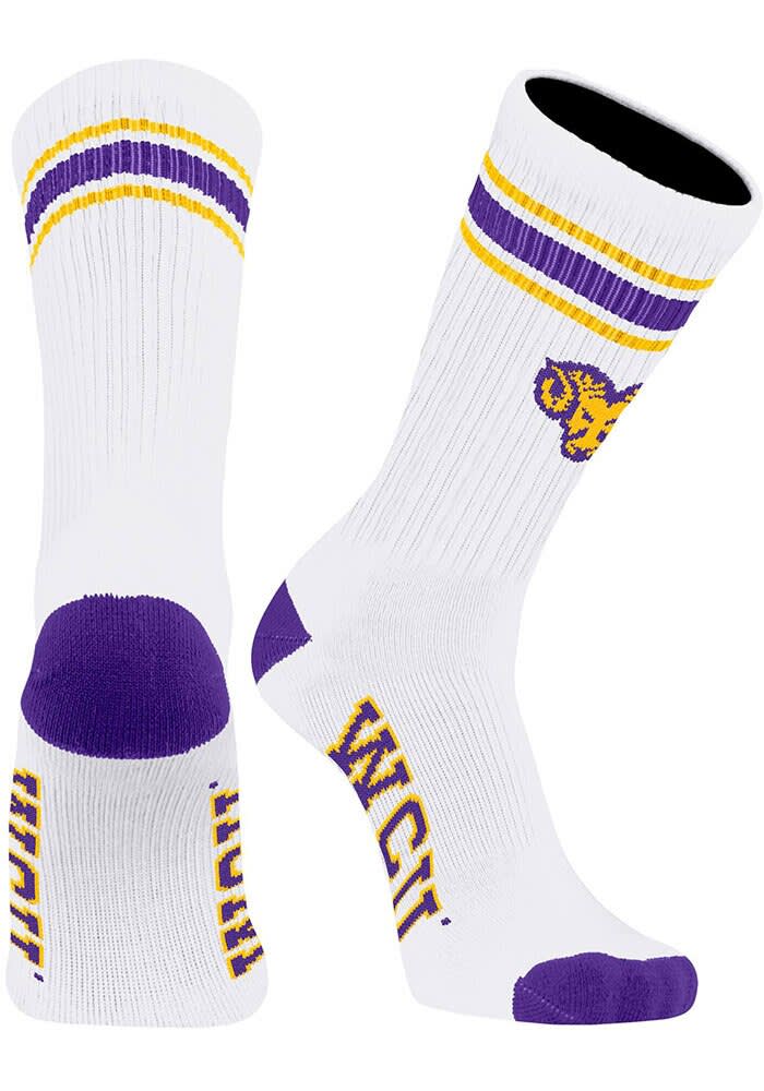 West Chester Golden Rams PURPLE Throwback Mens Crew Socks - 28610171