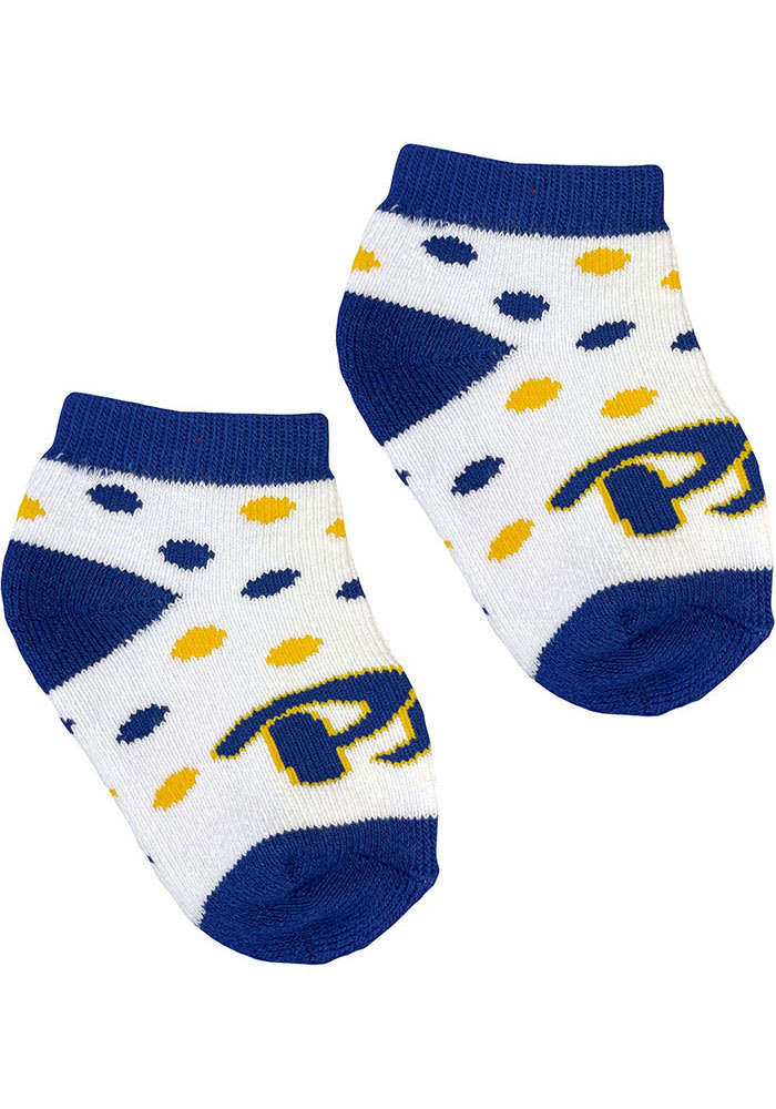 Pitt Panthers BLUE Polka Dot Baby Quarter Socks - 28610279