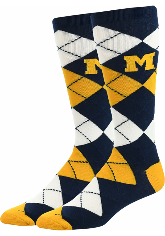 Michigan Wolverines BLUE Argyle Mens Argyle Socks - 28610325