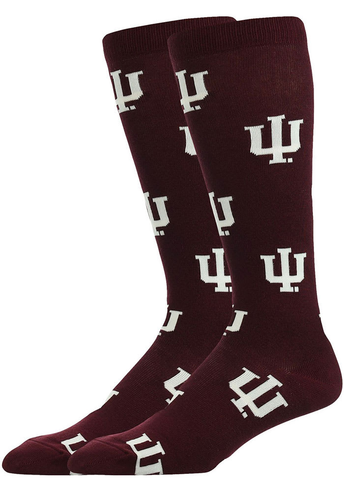 Red Allover Indiana Hoosiers Mens Dress Socks - 28610374
