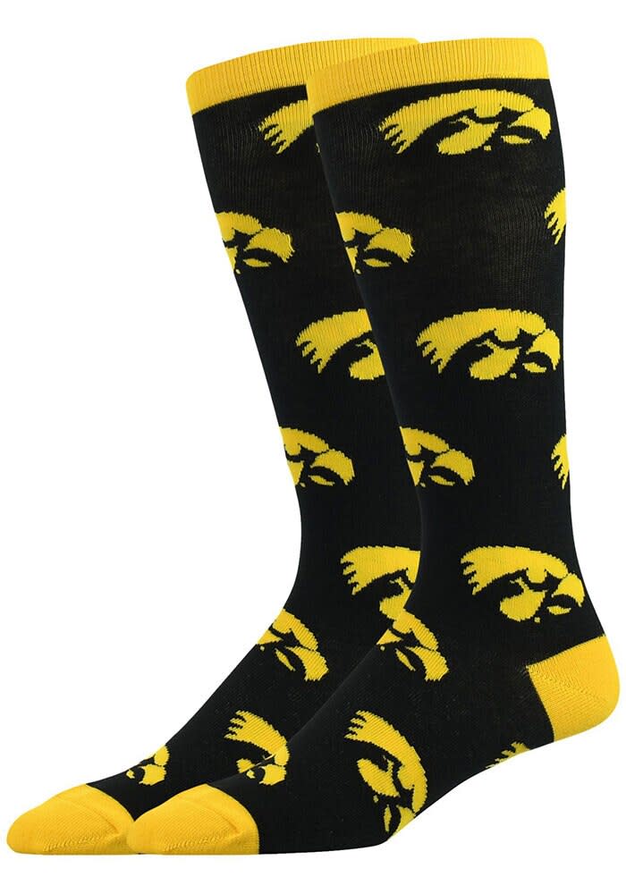 BLACK Allover Iowa Hawkeyes Mens Dress Socks - 28610375