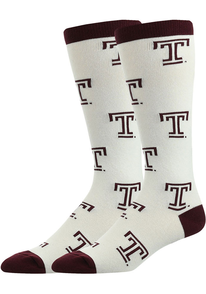 Temple Owls Red Allover Mens Dress Socks - 28610405