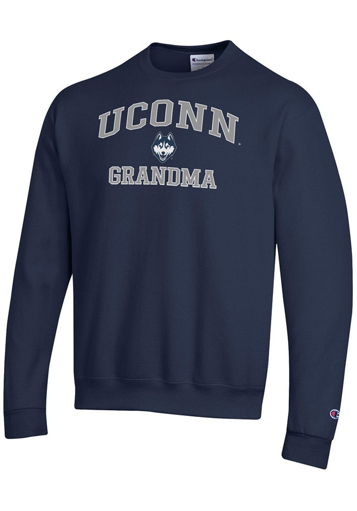 Champion UConn Huskies Mens NAVY Grandma Powerblend Crew Sweatshirt ...