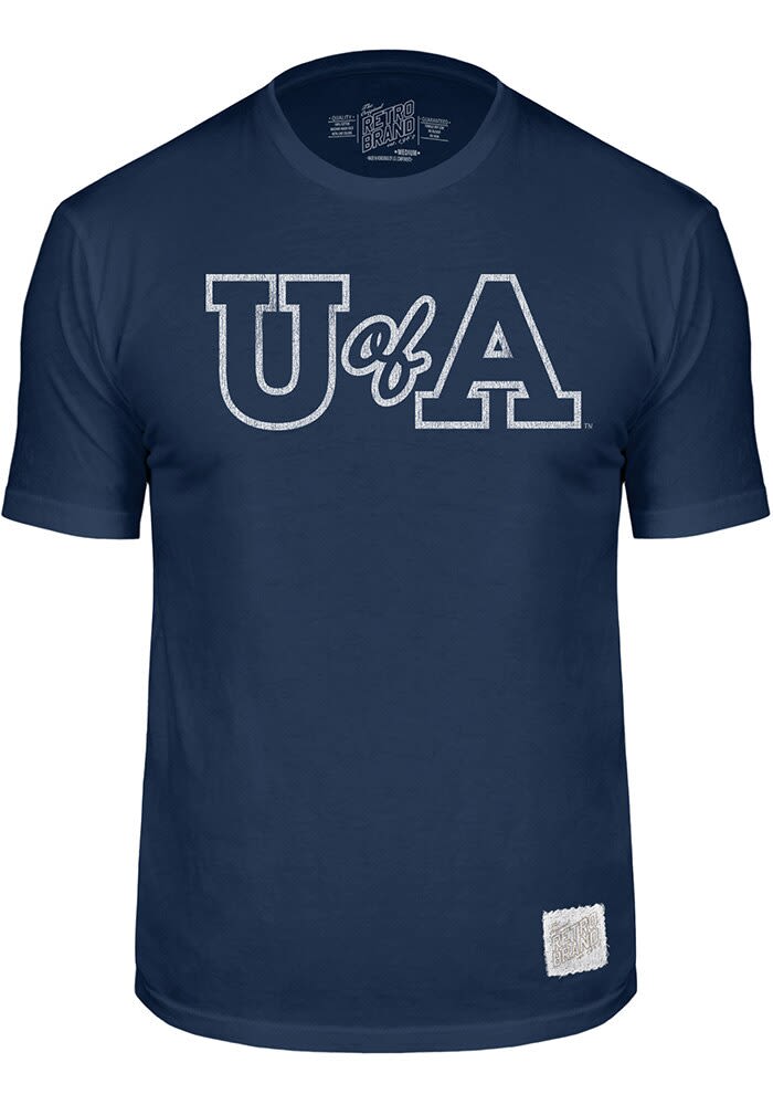 Original Retro Brand Arizona Wildcats NAVY Script Wordmark Short Sleeve ...
