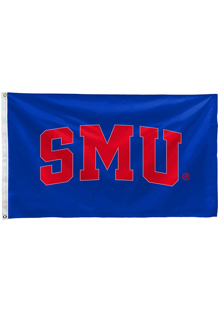 SMU Mustangs 3x5 Blue Grommet BLUE Silk Screen Grommet Flag - 289999