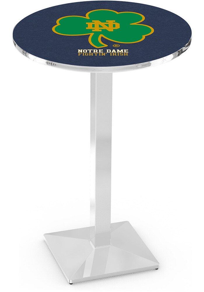 Notre Dame Fighting Irish Shamrock Chrome Square Base SILVERGREY Pub ...