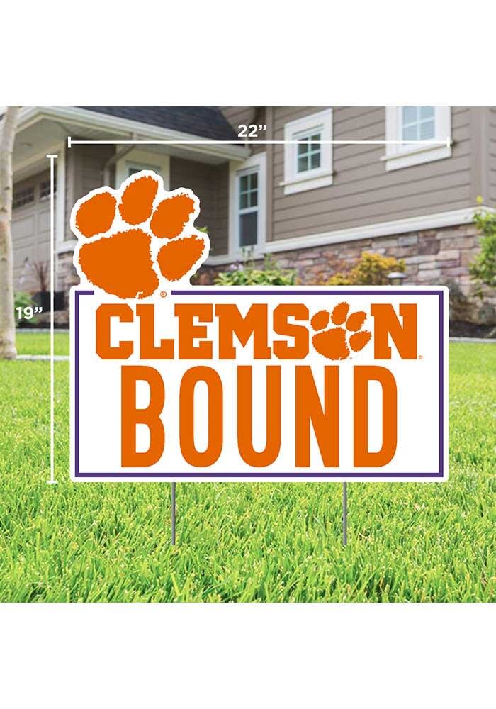 Clemson Tigers White School Bound Yard Sign - 29124262