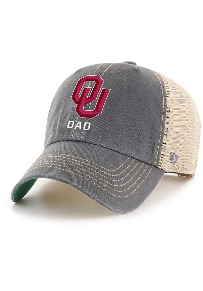 47 Oklahoma Sooners CHARCOAL Dad Trawler Adjustable Hat - 2932828