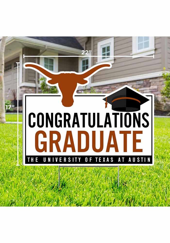 Texas Longhorns White Congratulations Graduate Yard Sign - 297971948