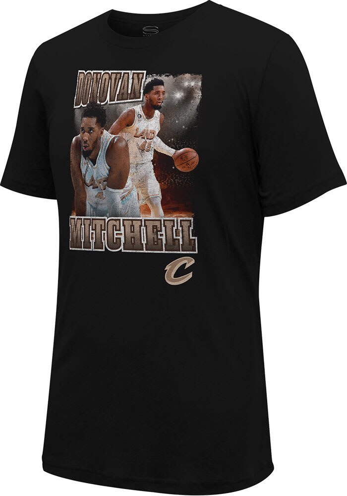 Donovan Mitchell Cleveland Cavaliers BLACK Player Double Short Sleeve ...