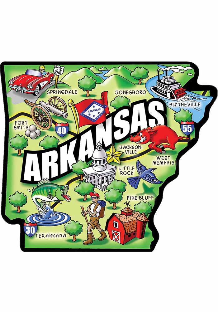 Arkansas GREEN State Shape Map Magnet - 30490023
