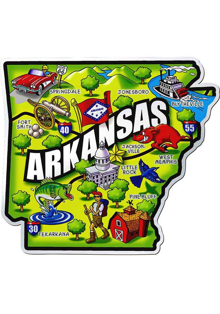 Arkansas Souvenir | Arkansas Stickers GREEN State Shape Map - 30490024