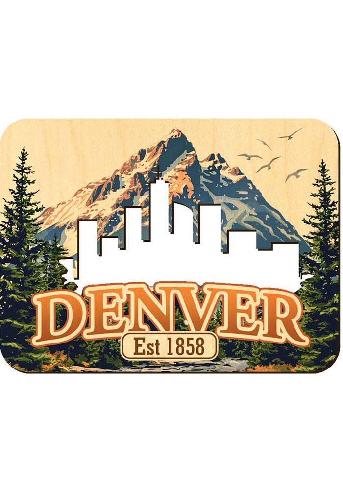 Denver YELLOW Skyline Cutout Magnet - 30490058