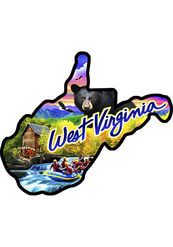 West Virginia BLUE State Shape Collage Magnet - 30490258