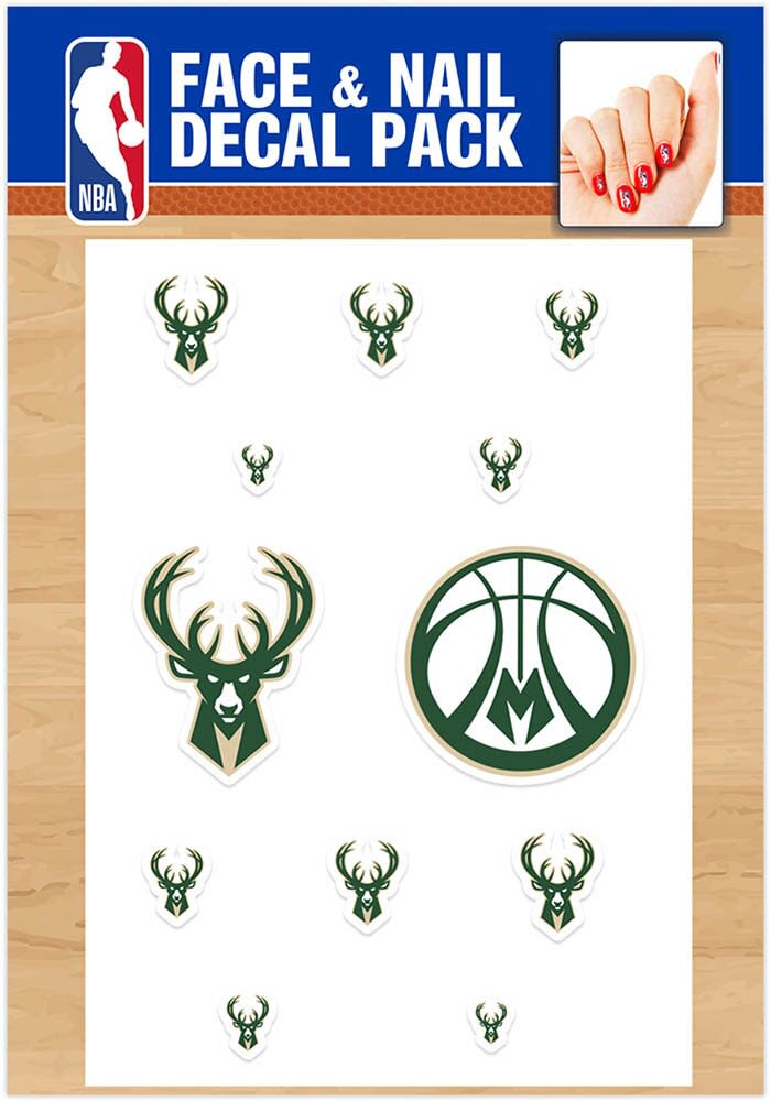 Milwaukee Bucks GREEN Nail Cal Tattoo - 30800355