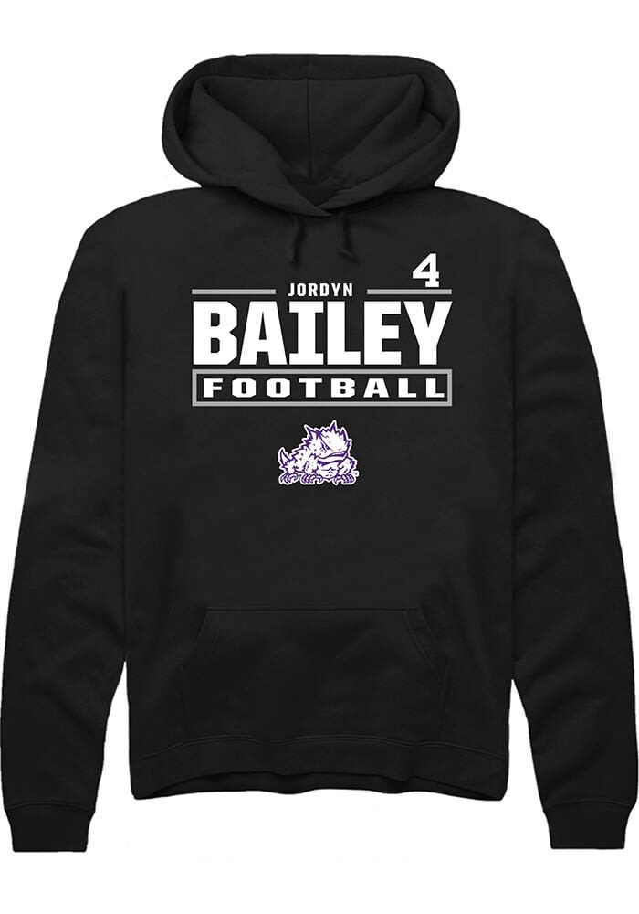 Jordyn Bailey TCU Horned Frogs Mens BLACK Football NIL Stacked Box ...