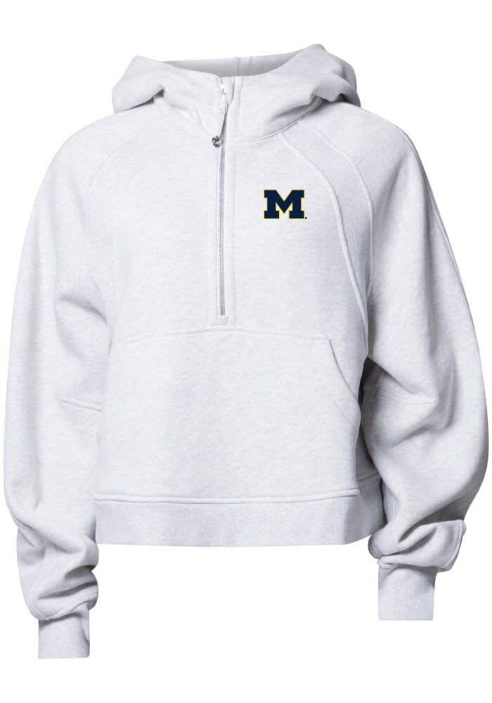 lululemon Michigan Wolverines Womens GREY HEATHER Scuba Half Zip Hoodie ...