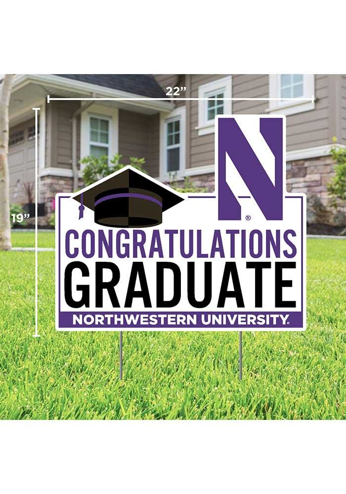 Northwestern Wildcats White Congratulations Graduate Yard Sign - 312144771