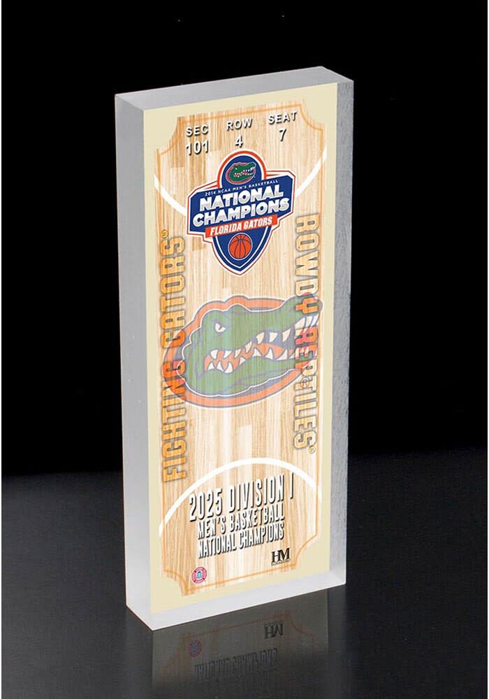 Florida Gators BROWN 2025 National Champions Ticket Block Wall Art ...