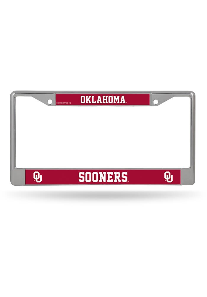 Oklahoma Sooners License Plate Frame - Oklahoma Sooners SILVERGREY ...