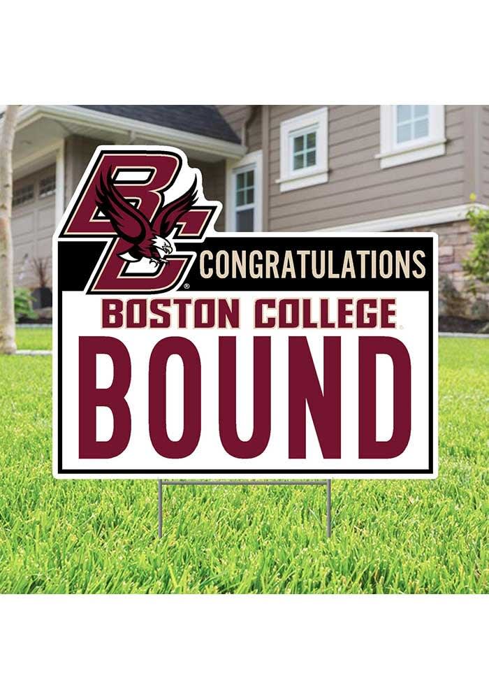 Boston College Eagles White School Bound Yard Sign - 3163658