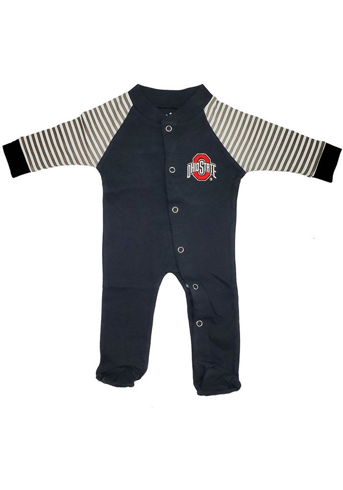 Little King Ohio State Buckeyes Baby BLACK Logo Design Romper Pajamas ...