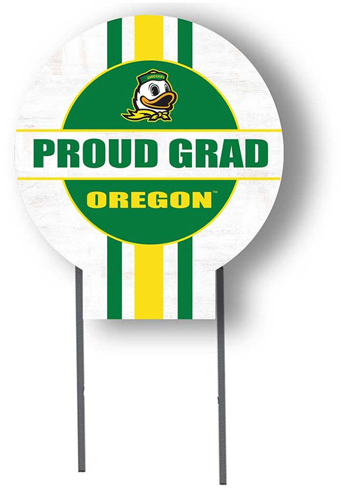 Oregon Ducks White Grad graduation graphic Yard Sign - 319971189