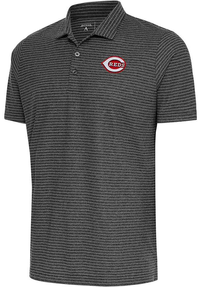 Antigua Cincinnati Reds Mens Esteem BLACK Short Sleeve Polo - 32313469