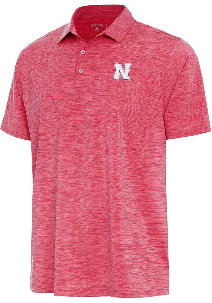 Antigua Nebraska Cornhuskers Mens Layout Red Short Sleeve Polo - 32314972