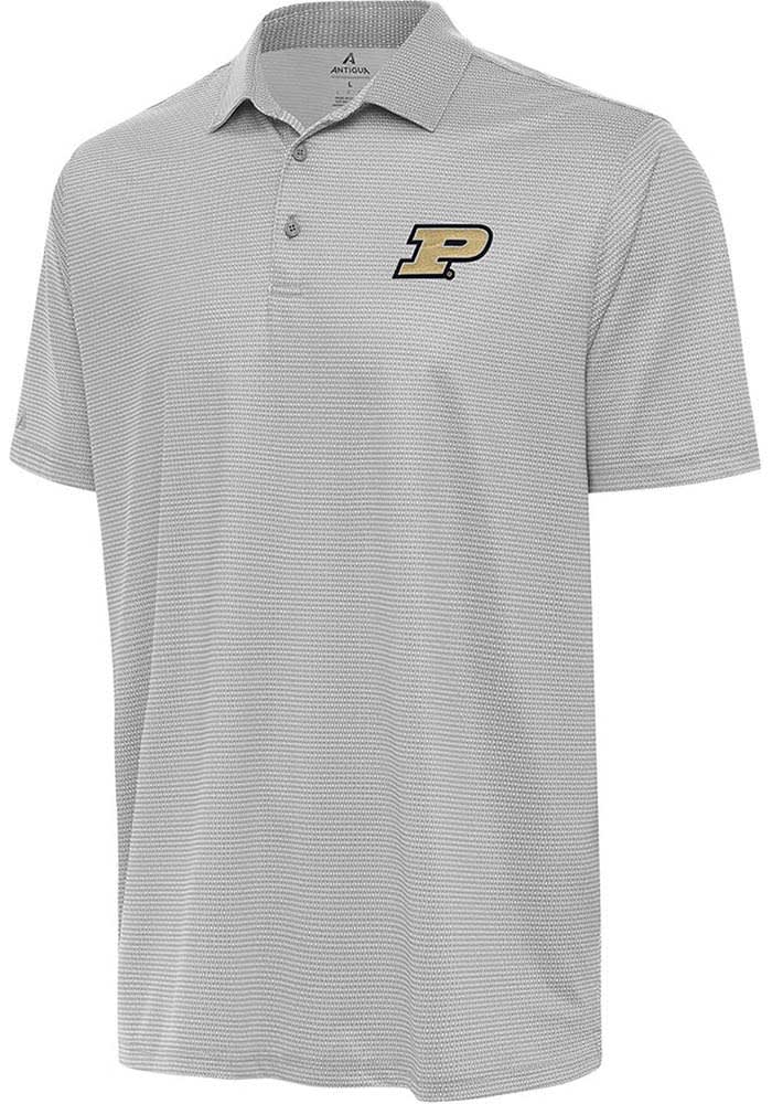 Antigua Mens GREY Purdue Boilermakers Rings Short Sleeve Polo Shirt ...