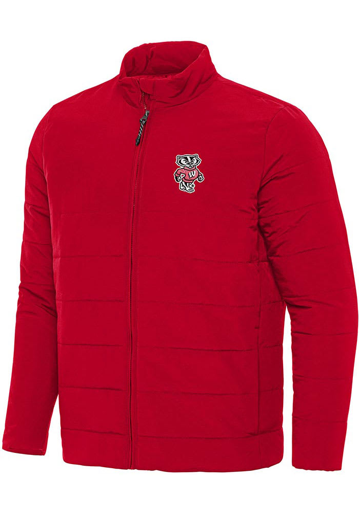 Antigua Wisconsin Badgers Mens Red Swelter Heavyweight Jacket - 32317574