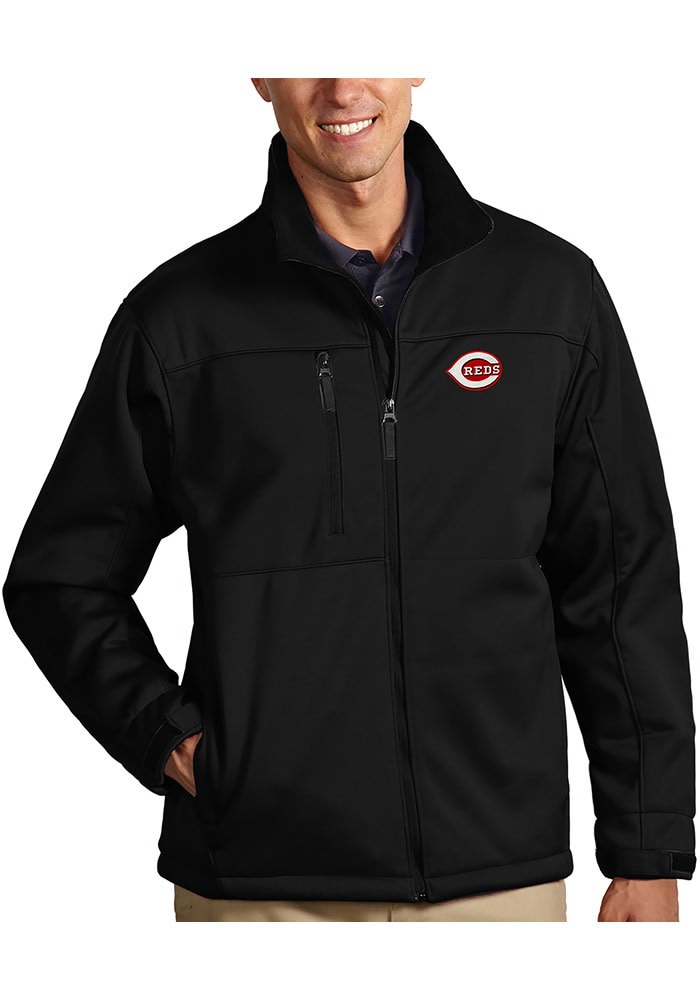 Antigua Cincinnati Reds Mens BLACK Traverse Medium Weight Jacket - 3233420