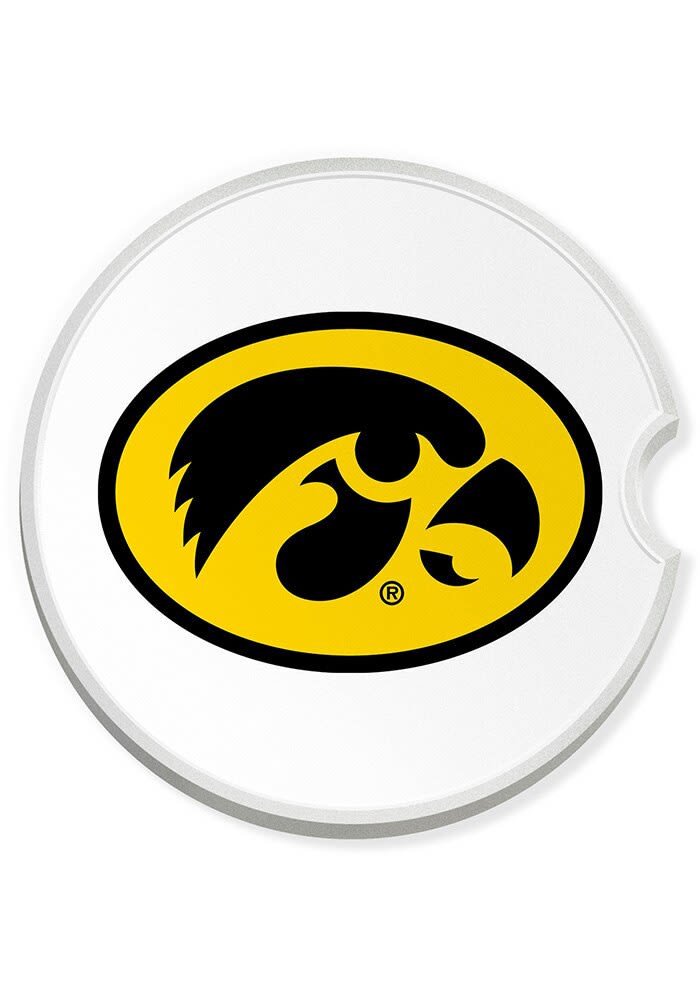 YELLOW Iowa Hawkeyes Team Logo Car Coaster - 32603835