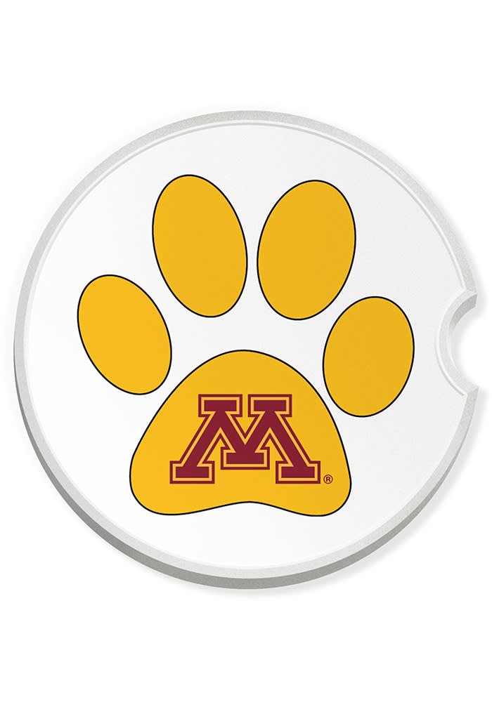 MAROON Minnesota Golden Gophers Paw Print Car Coaster - 32603872