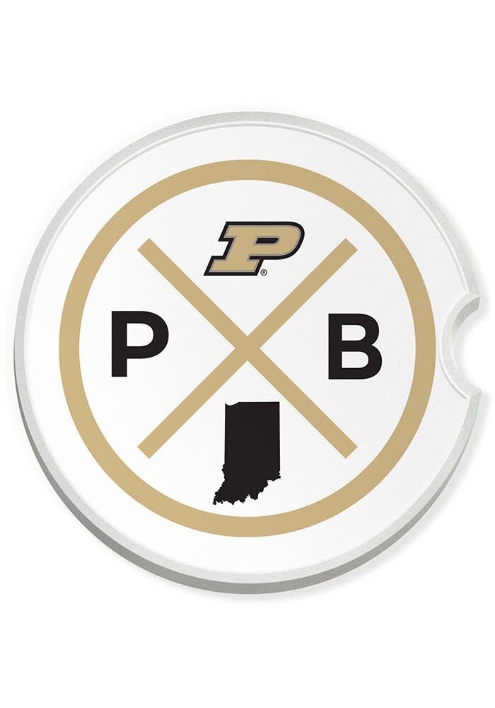 BLACK Purdue Boilermakers Location Car Coaster - 32603902