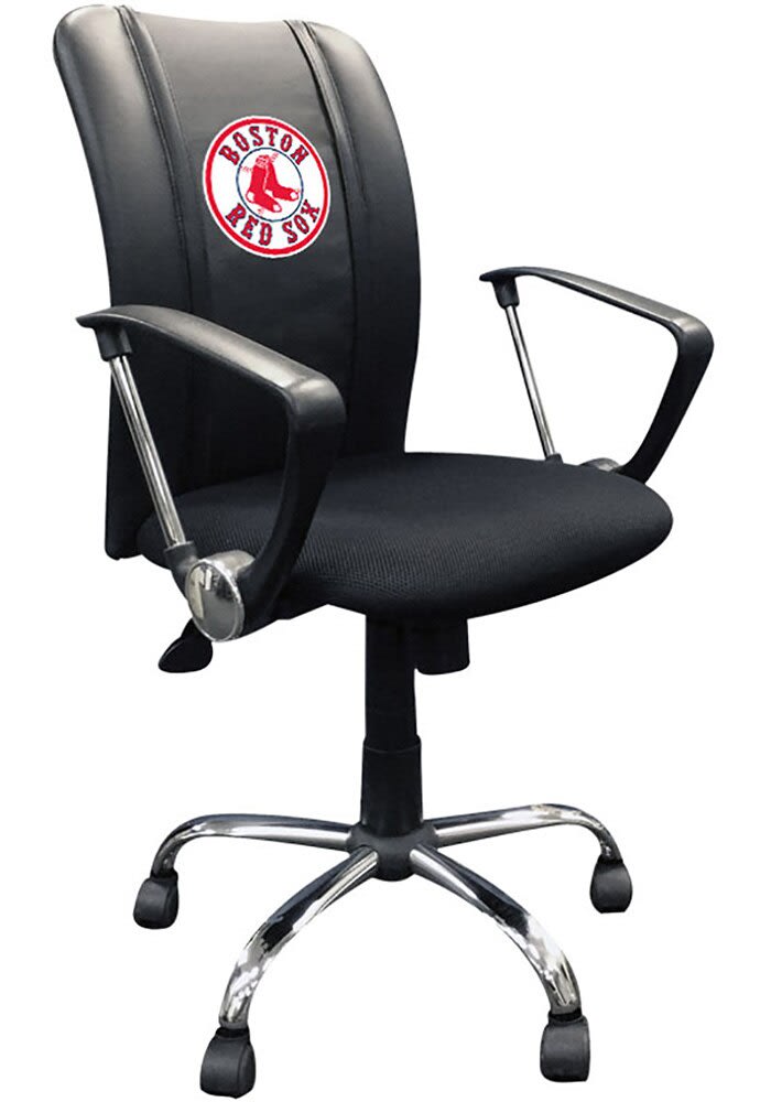 Boston Red Sox Game Room | Boston Red Sox Desk Chair BLACK Curve - 3261053