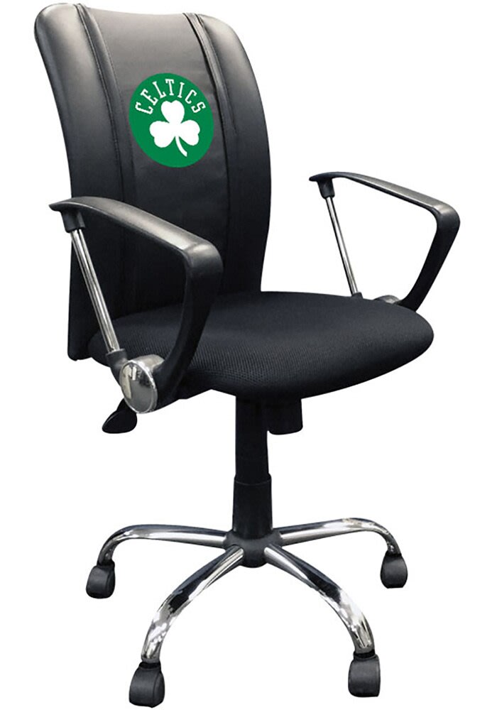 Boston Celtics Game Room | Boston Celtics Desk Chair BLACK Curve - 3261064