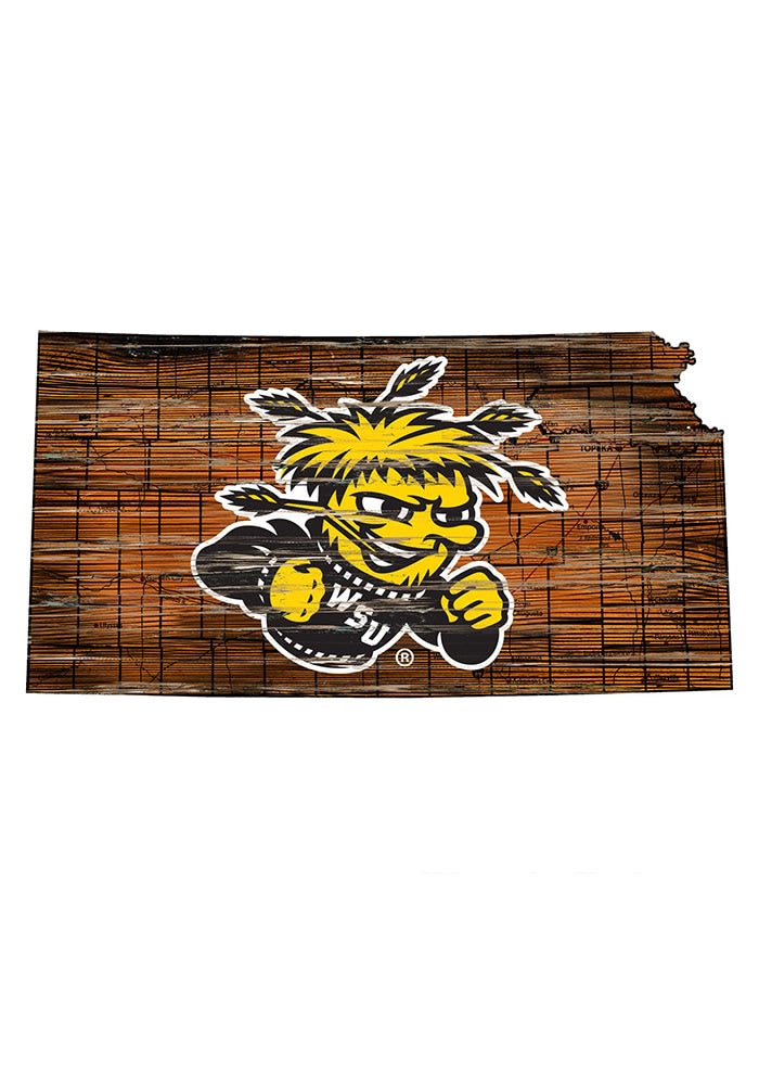 Wichita State Shockers 12 Mini Roadmap State Sign Sign YELLOW - 32620094