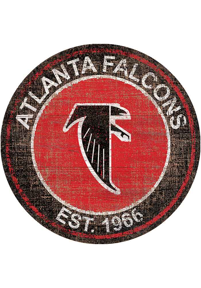 Atlanta Falcons Round Heritage Logo Sign Red - 326200999