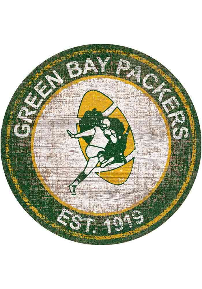 Green Bay Packers Round Heritage Logo Sign GREEN - 326201009