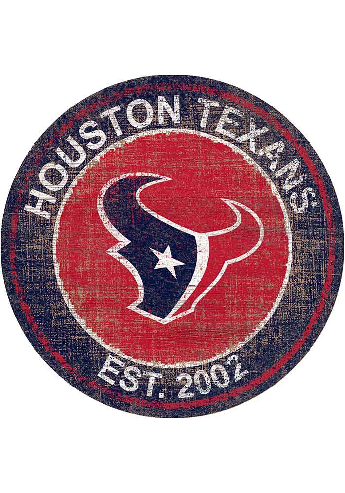 Houston Texans Round Heritage Logo Sign Blue - 326201010