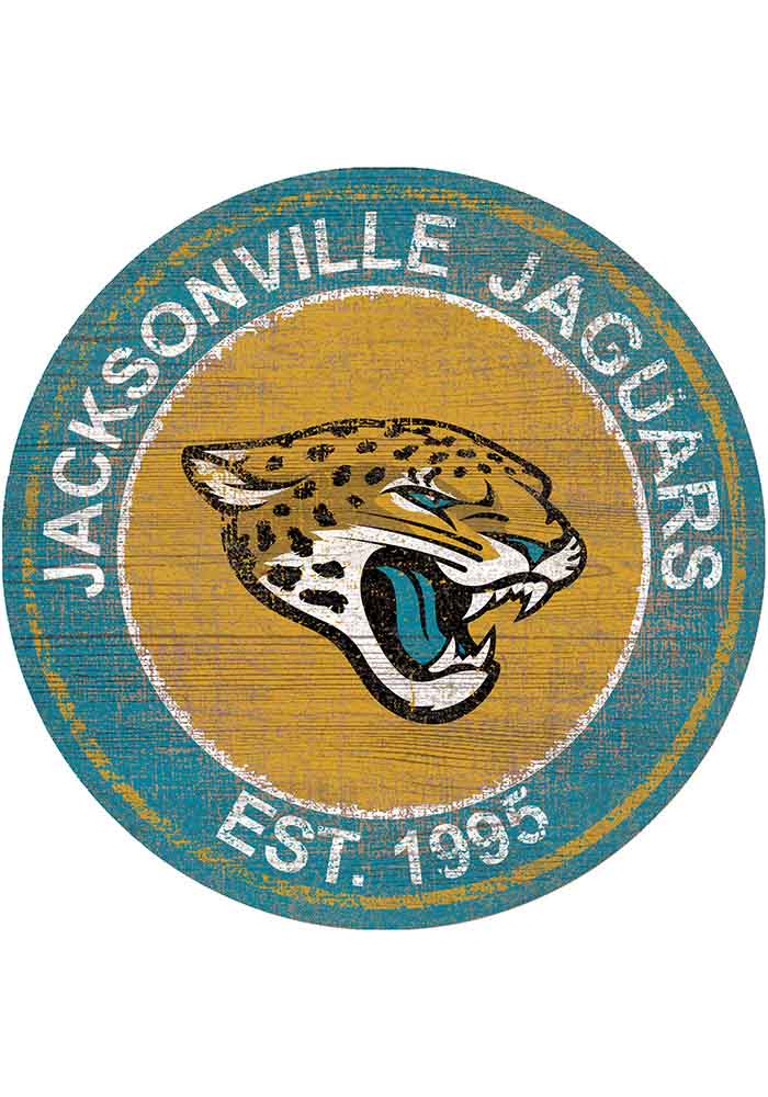 Jacksonville Jaguars Round Heritage Logo Sign TEAL - 326201012