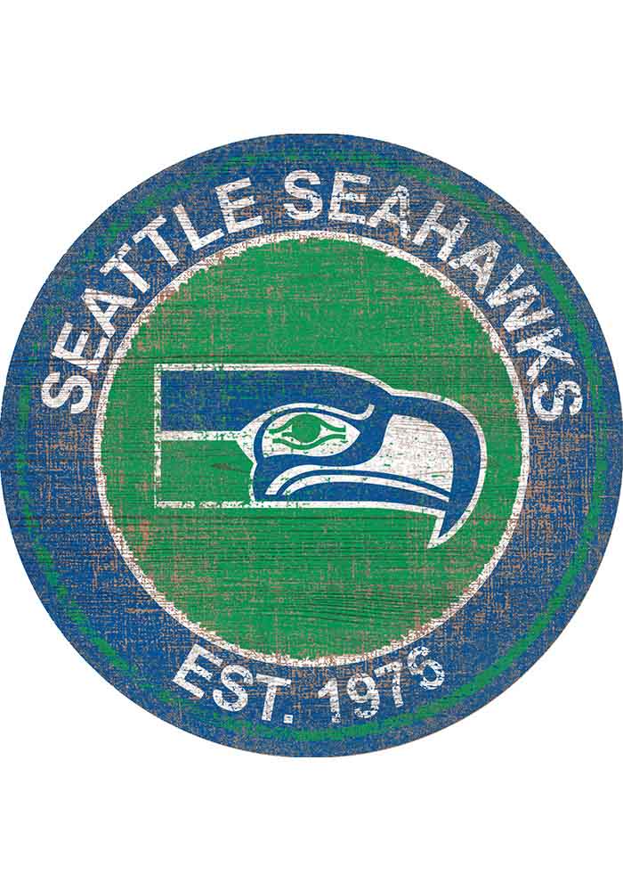 Seattle Seahawks Round Heritage Logo Sign GREEN - 326201025