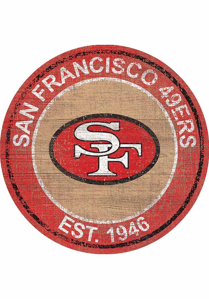 San Francisco 49ers Round Heritage Logo Sign Red - 326201026