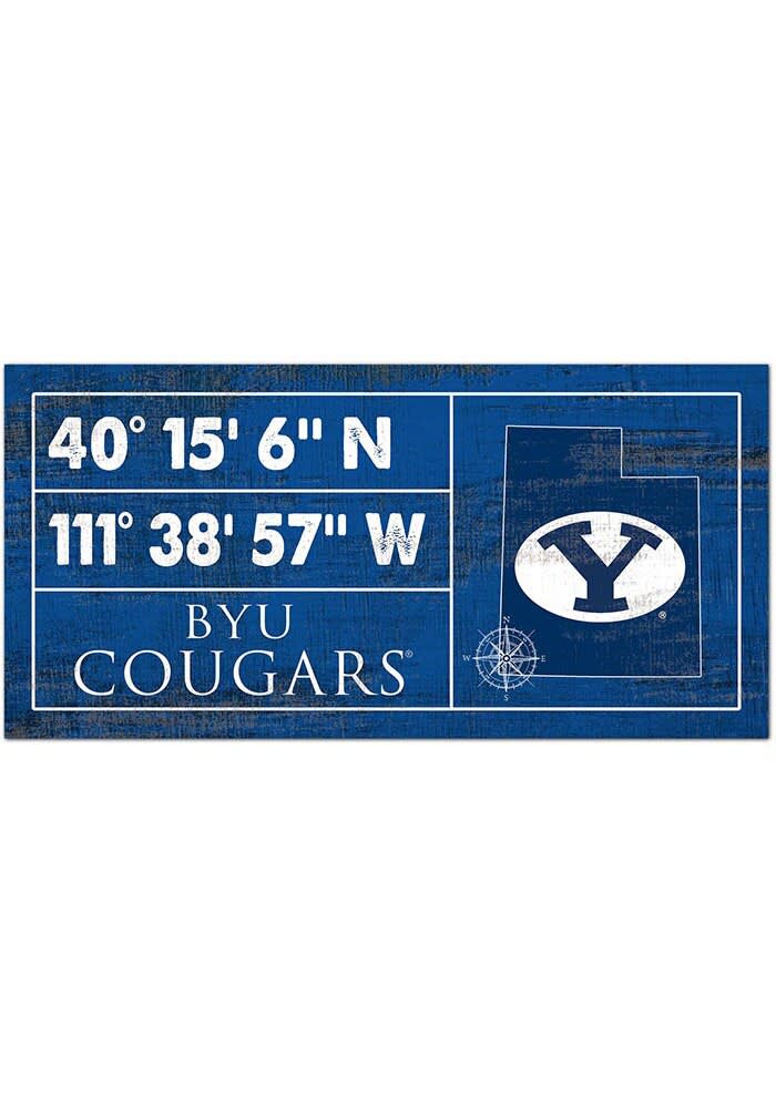 BYU Cougars Horizontal Coordinate Sign NAVY - 326201657