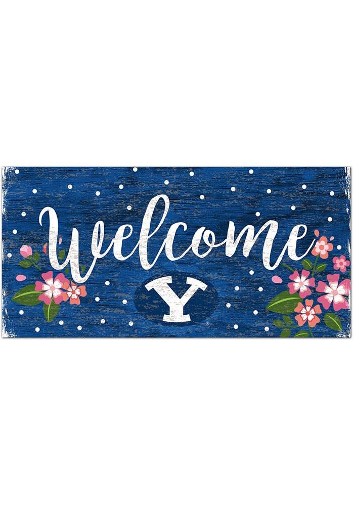 BYU Cougars Welcome Floral Sign NAVY - 326201674