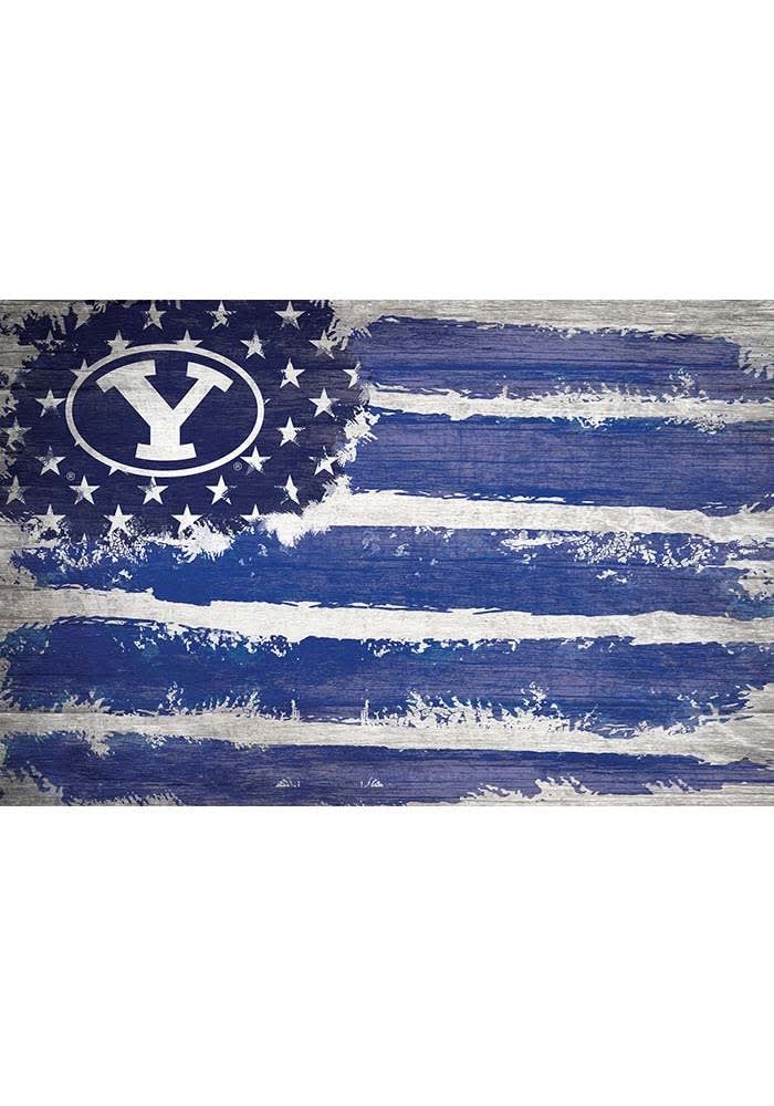 BYU Cougars Flag 17x26 Sign NAVY - 326201896