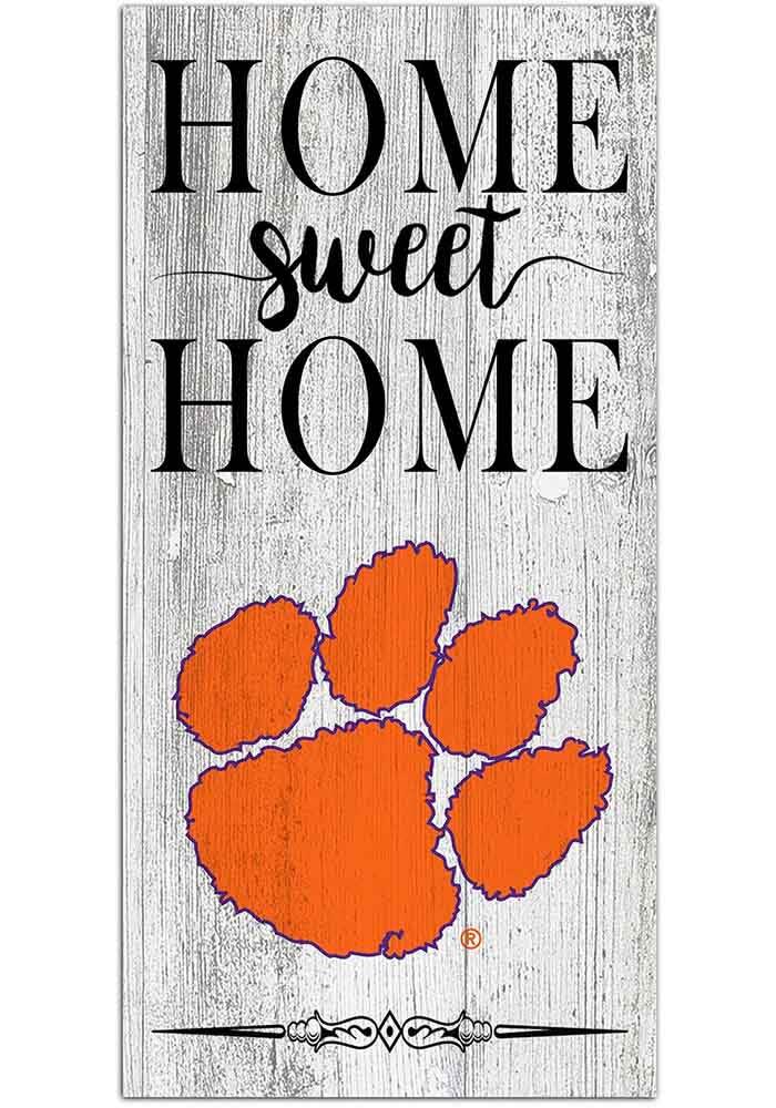 Clemson Tigers Home Sweet Home Whitewashed Sign ORANGE - 326201920